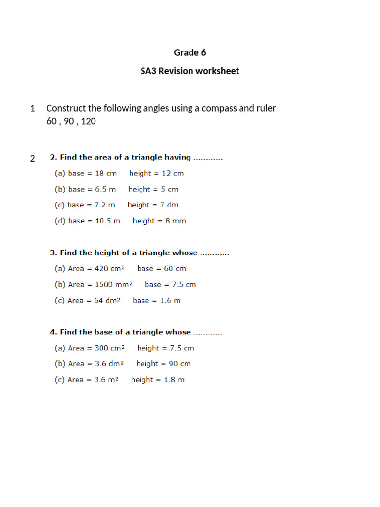 Grade_6_SA3_Revision_work_sheet | PDF