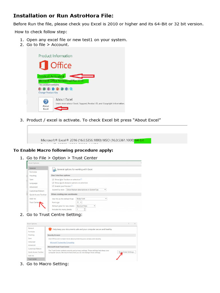 Installation or Run AstroHora File | PDF | Microsoft Excel | Command Line Interface