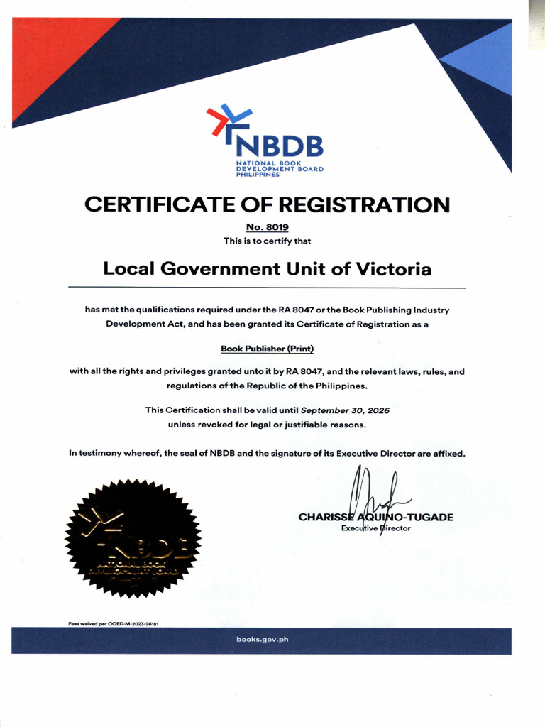 Certificate of Registration-Nbdb | PDF