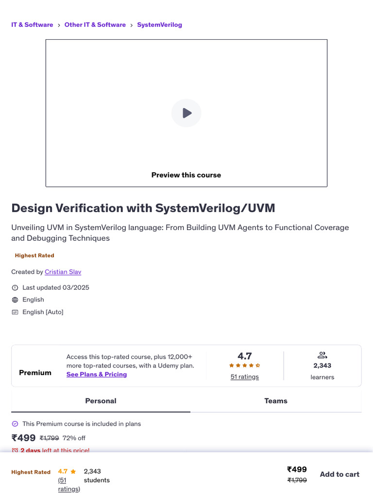 Design Verification with SystemVerilog_UVM _ Udemy | PDF | Hardware Description Language ...