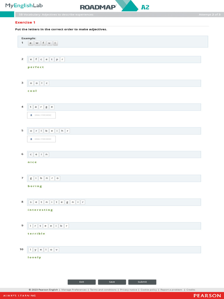 Exercise 1 - Mode Solve - Unit 5 5B Vocabulary Adjectives To Describe Experiences - BaharDönemi ...