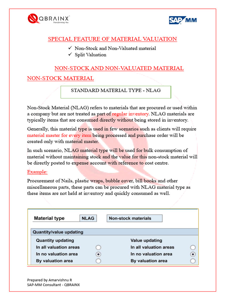 Special Features of Material Val | PDF | Valuation (Finance) | Inventory