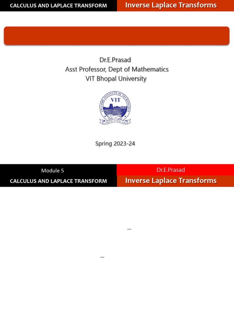 CLT - Inverse Laplace Transforms | PDF | Laplace Transform | Calculus