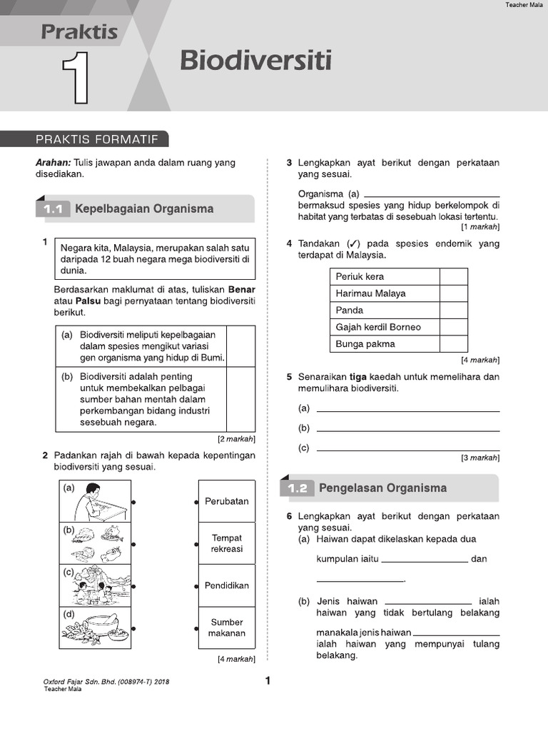 Latihan T2 Sains Bab 1 - 28th Mac 2025 | PDF