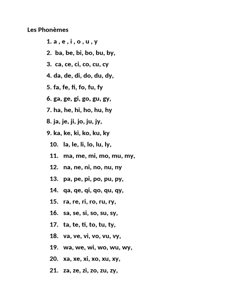 Les Phonèmes 2 | PDF
