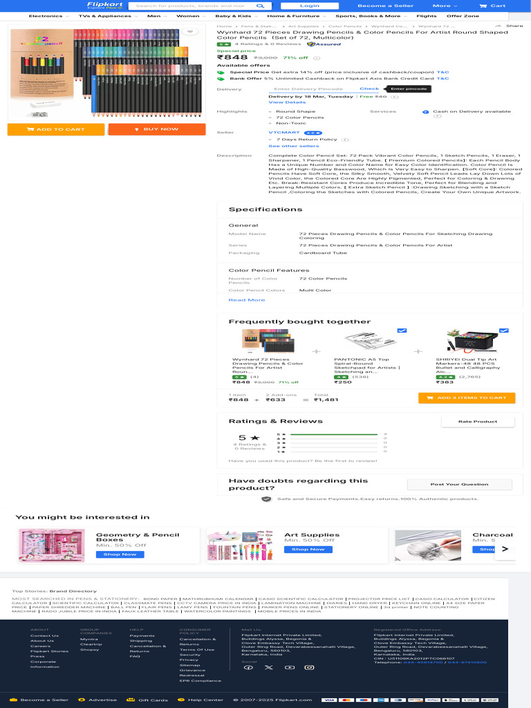 Wynhard 72 Pieces Drawing Pencils & Color Pencils For Artist Round Shaped Color Pencils | PDF ...