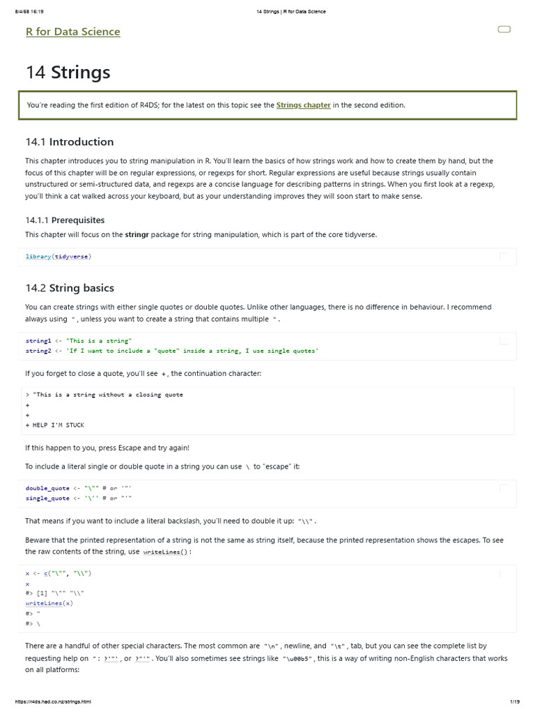 String Manipulation in R with Regex | PDF | Regular Expression ...
