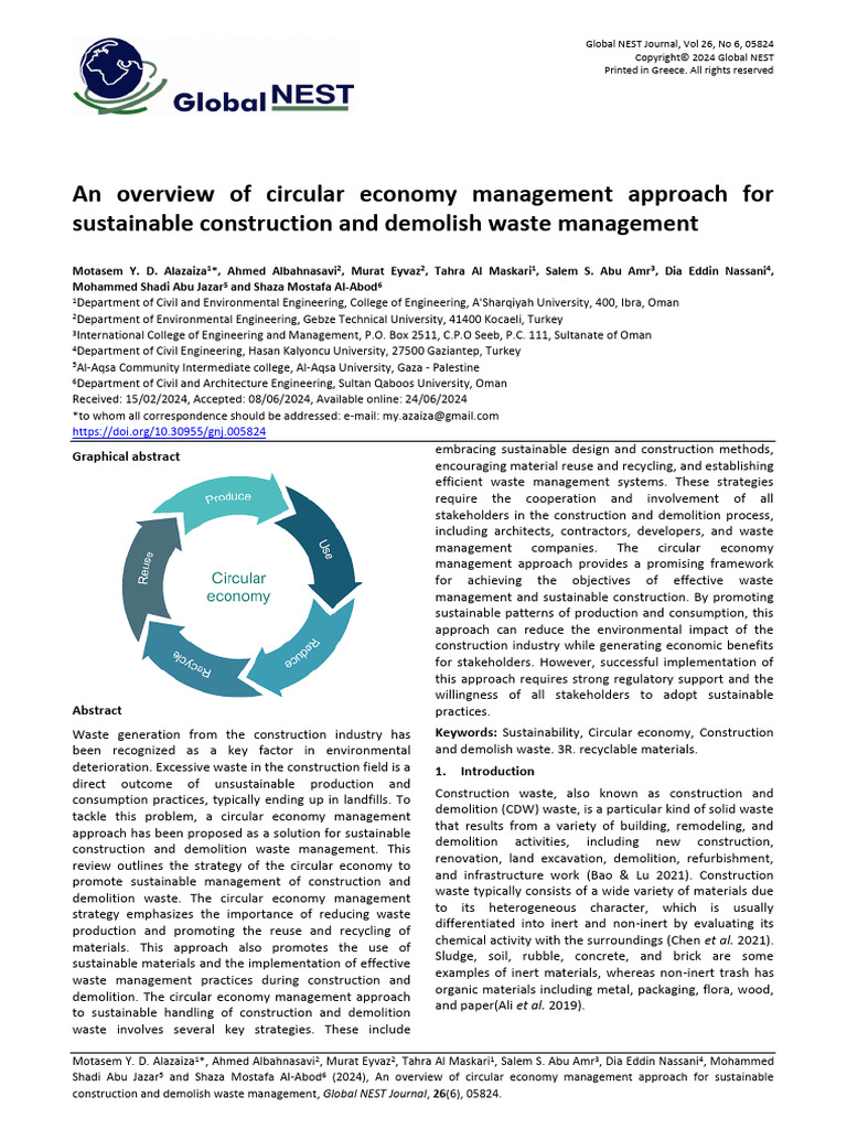 An Overview of Circular Economy Management Approach For | PDF | Waste ...