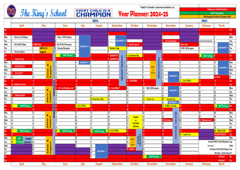 TKS Year Planner 2024-25 | PDF