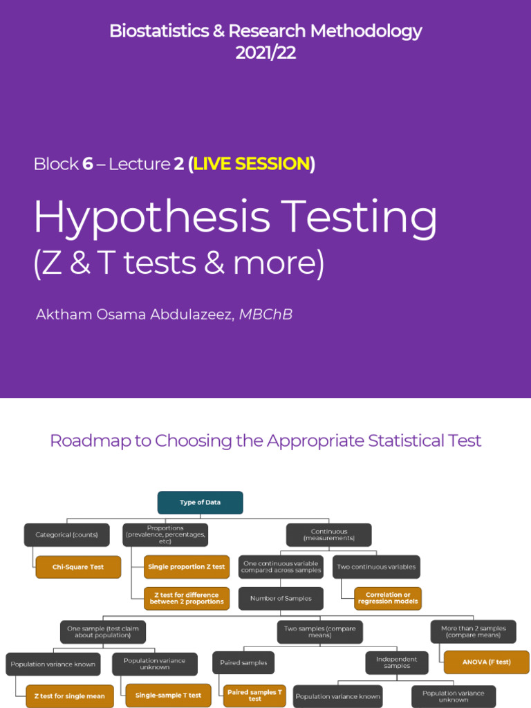 6.2 (LIVE) Hypothesis Testing For Z and T Tests | PDF | Student's T ...