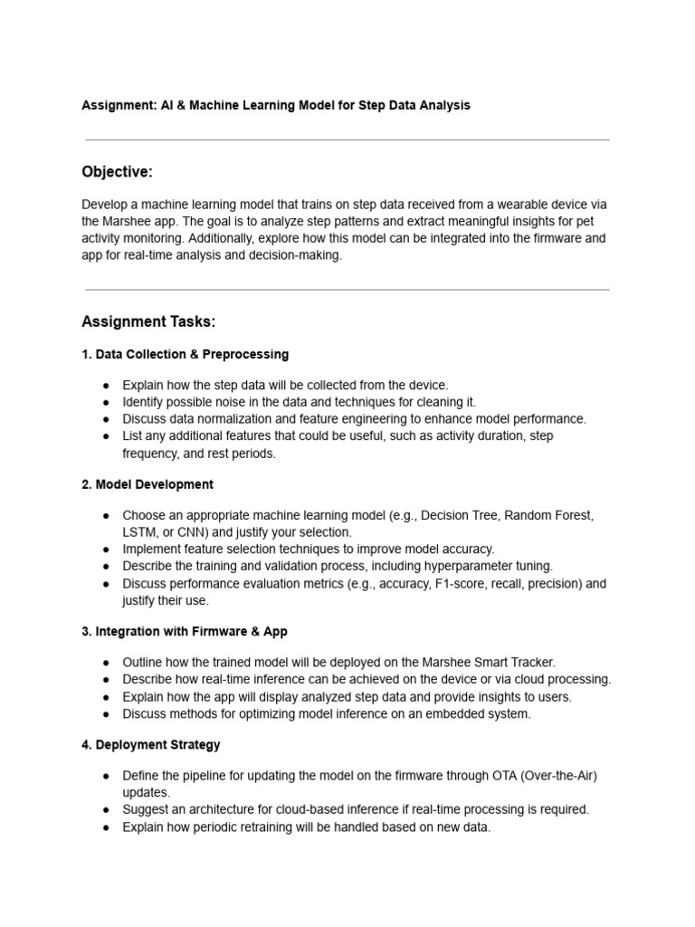Report of AI & Machine Learning Model For Step Data Analysis | PDF | Machine Learning ...