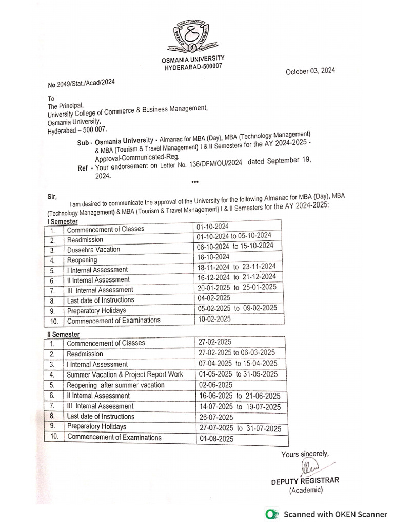 MBA I & III Almanac & Time Table | PDF