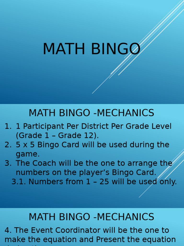 Math Bingo | PDF