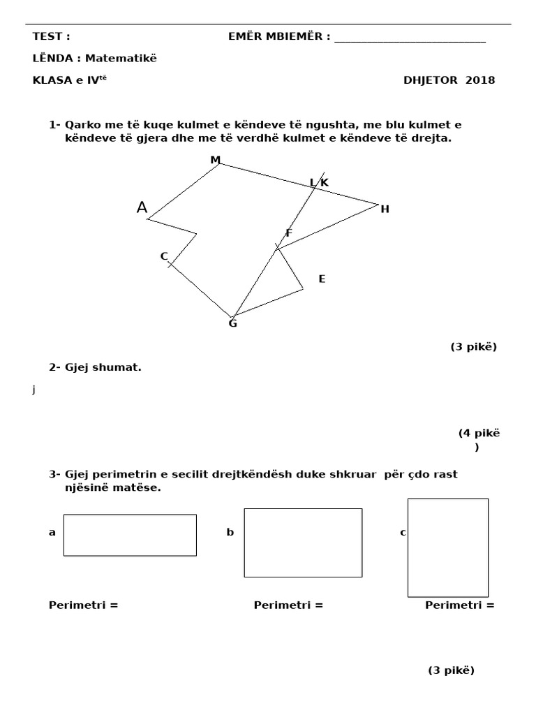 Test Matematika 4 | PDF