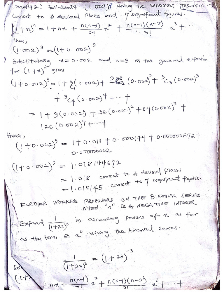 MTS101 - Binomial Theorem (ACOMS-YOMAK) | PDF
