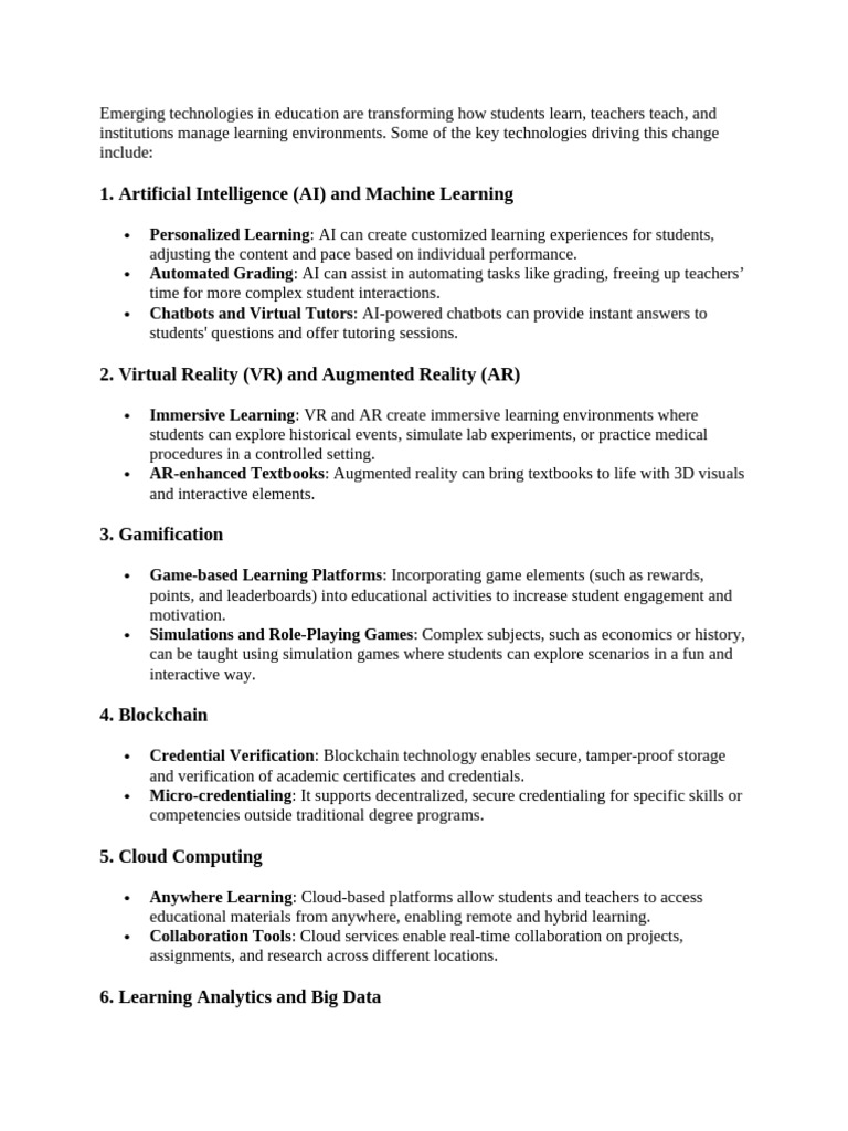 Emerging Technologies in Education Are Transforming How Students Learn ...