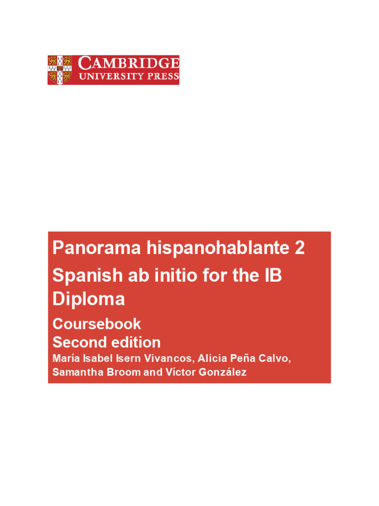 Panorama Hispanohablante 2 (Spanish Ab Initio) - Coursebook - Isern ...