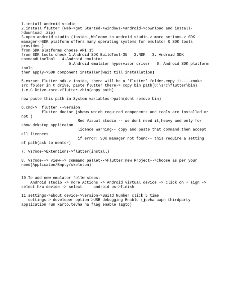Flutter Installation | PDF