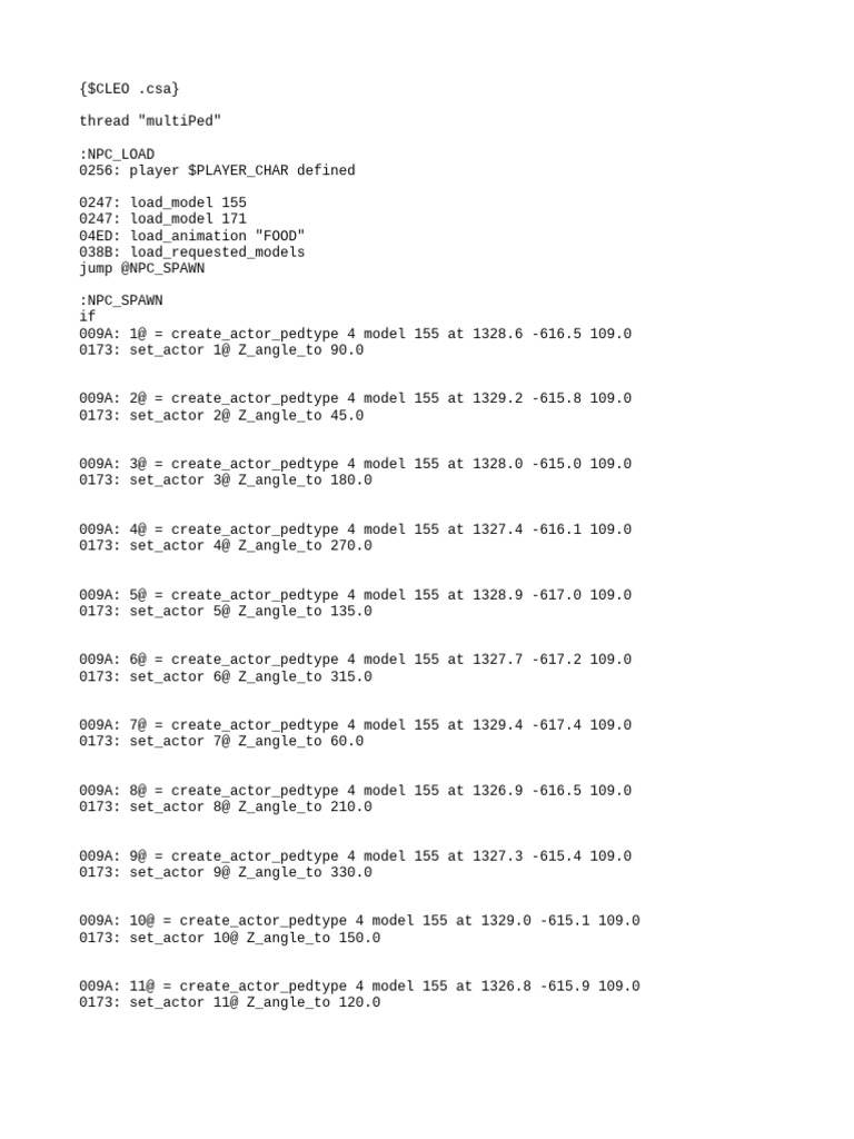 A Spawn Banyak NPC Test | PDF