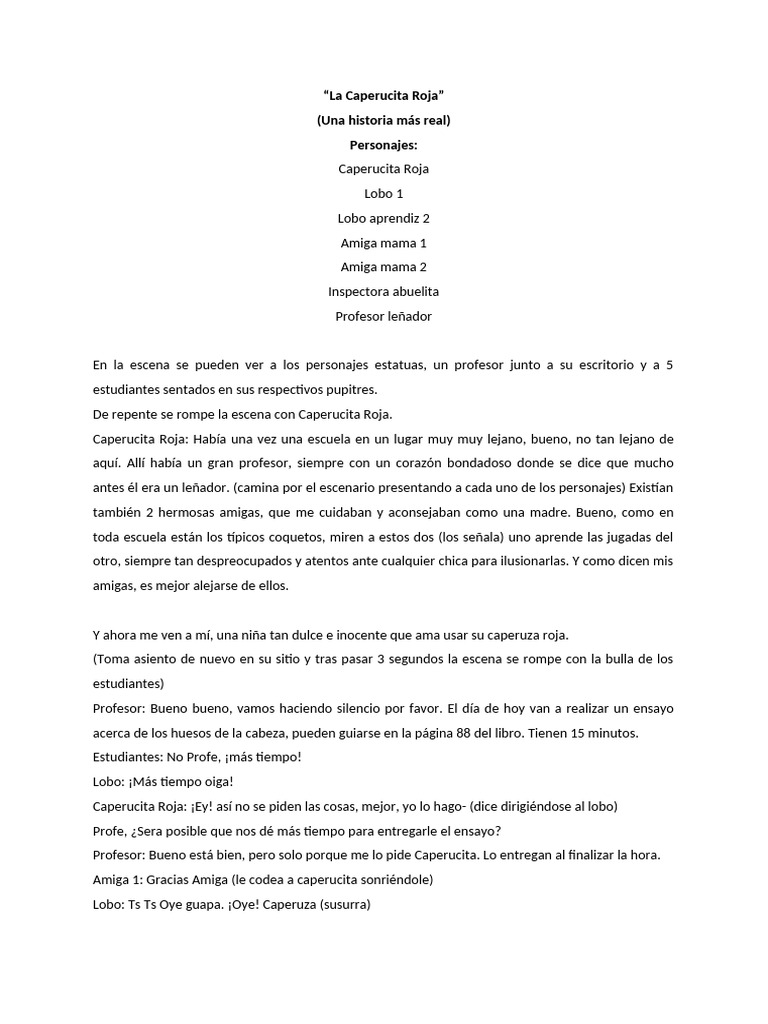 La Caperucita Roja (Teatro) | PDF | Caperucita Roja