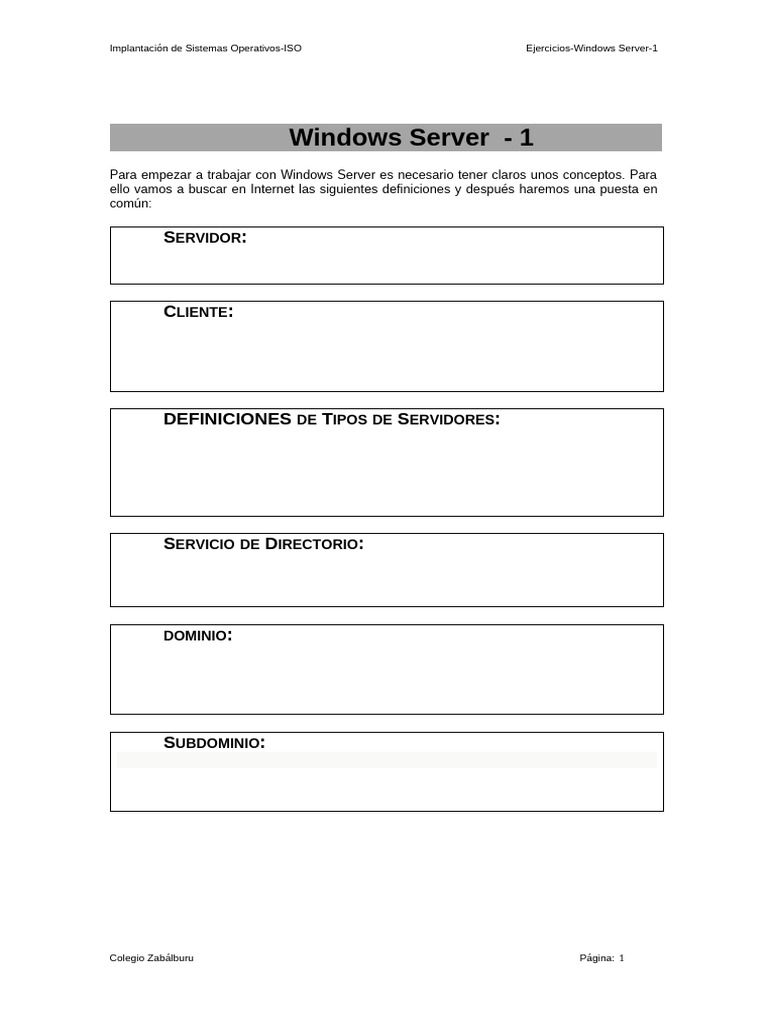 Ejercicio WINDOWS_SERVER_1 INTRODUCCION | PDF