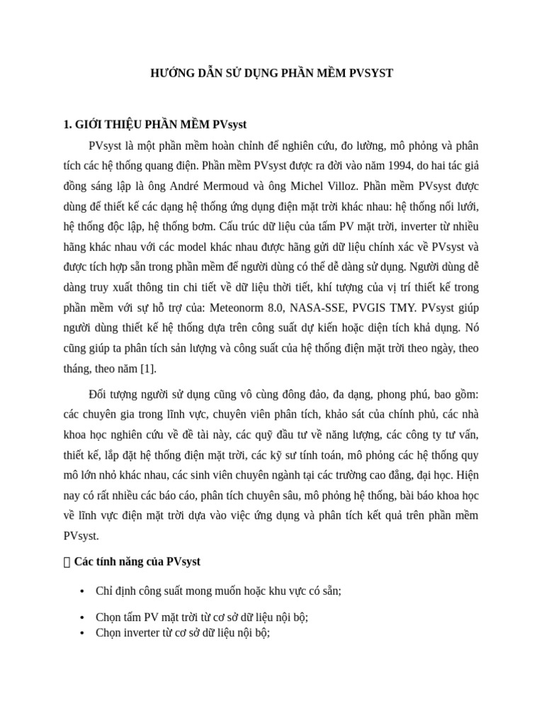 BTL - NHÓM3 - TÌM HIỂU PVsyst | PDF