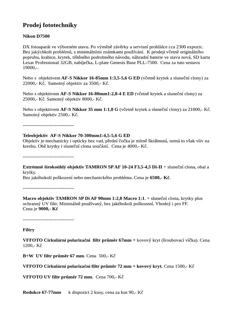 Seznam Techniky K Prodeji | PDF