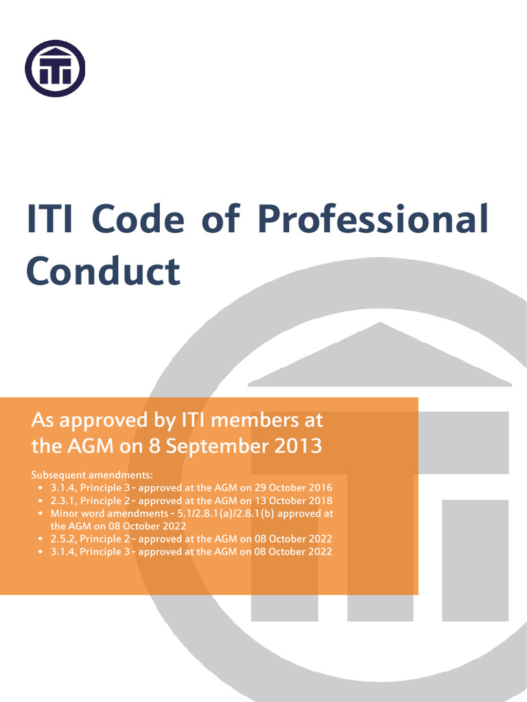 ITI Code of Professional Conduct | PDF