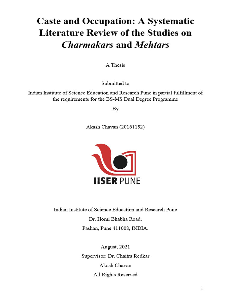 Akash Chavan MS Thesis | PDF | Caste | Social Stratification