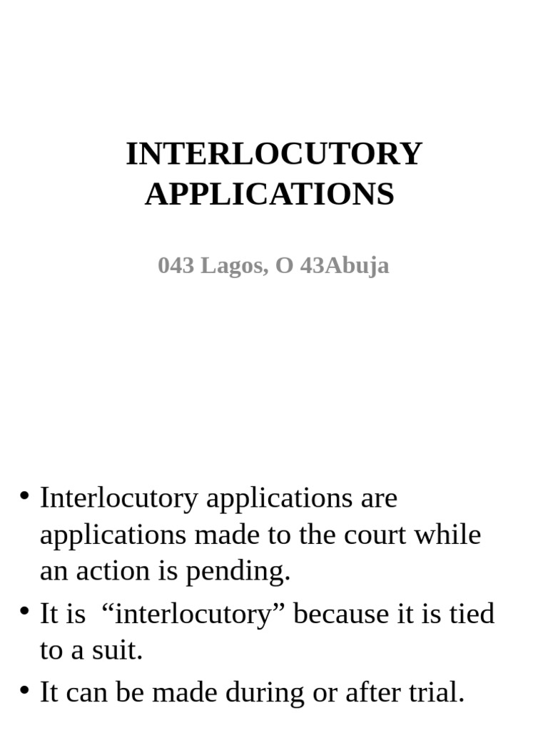 Interlocutory Applications Week 7 | PDF | Affidavit | Ex Parte