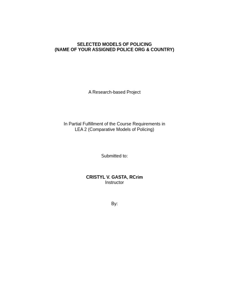 Selected Models of Policing | PDF