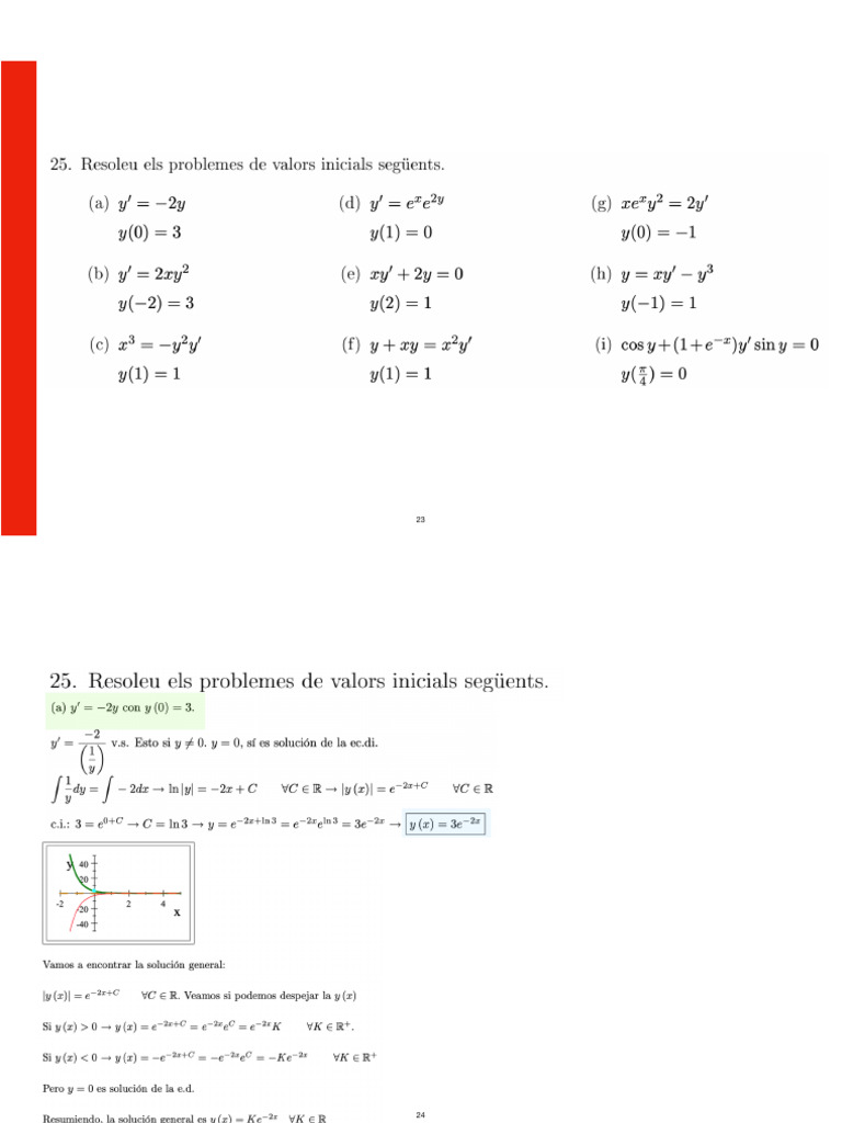 Exercicis Equacions Diferencials | PDF