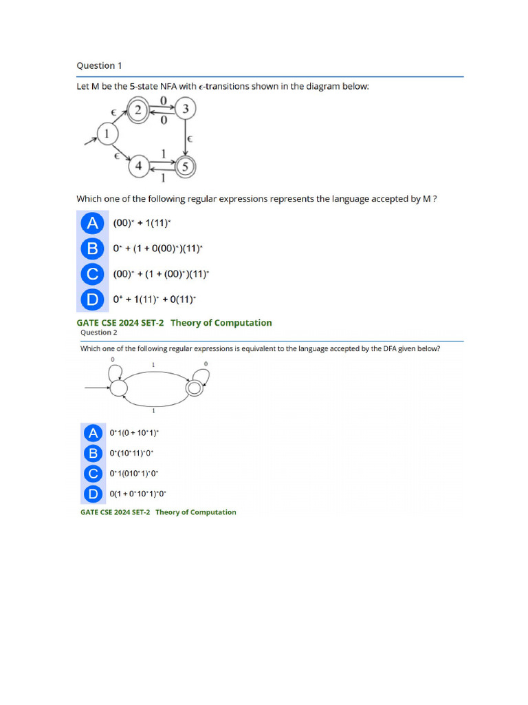 TOC Amcat Gate Ques | PDF