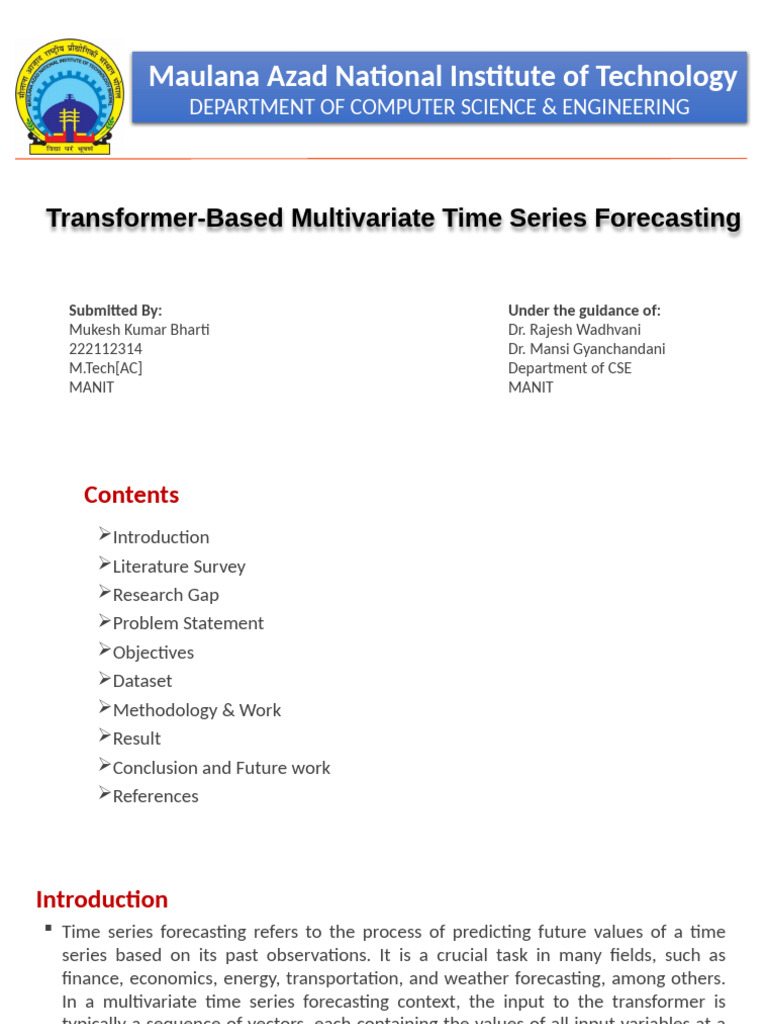 Multivariate Time Series Forecasting Final 3rd Sem | PDF | Time Series ...
