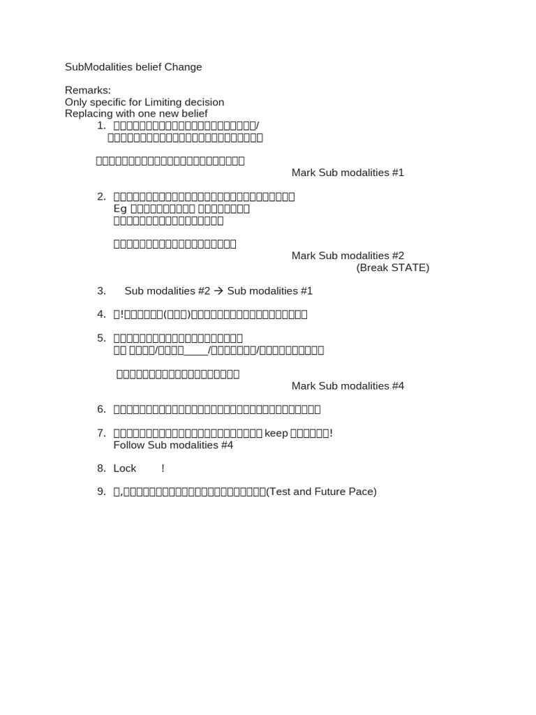 SubModalities Belief Change | PDF