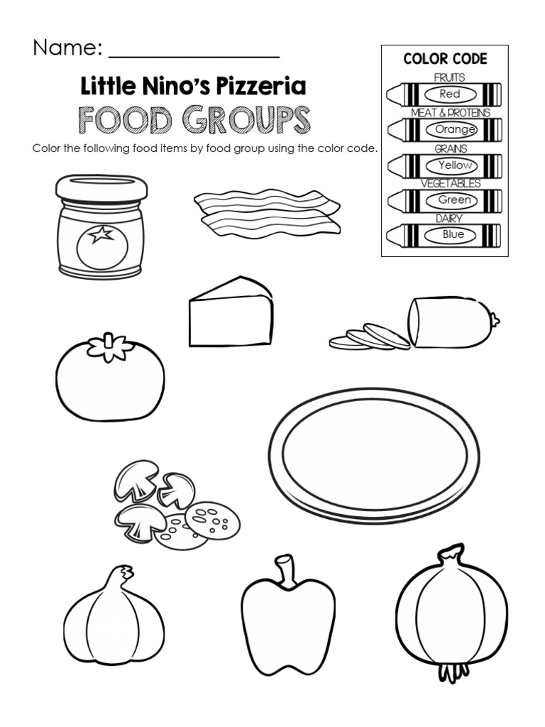 Food Group Coloring Activity for Kids | PDF