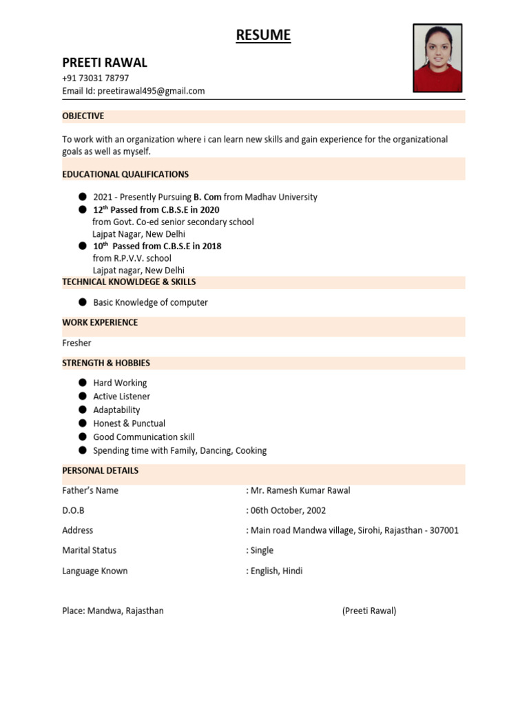 Preeti Resume | PDF