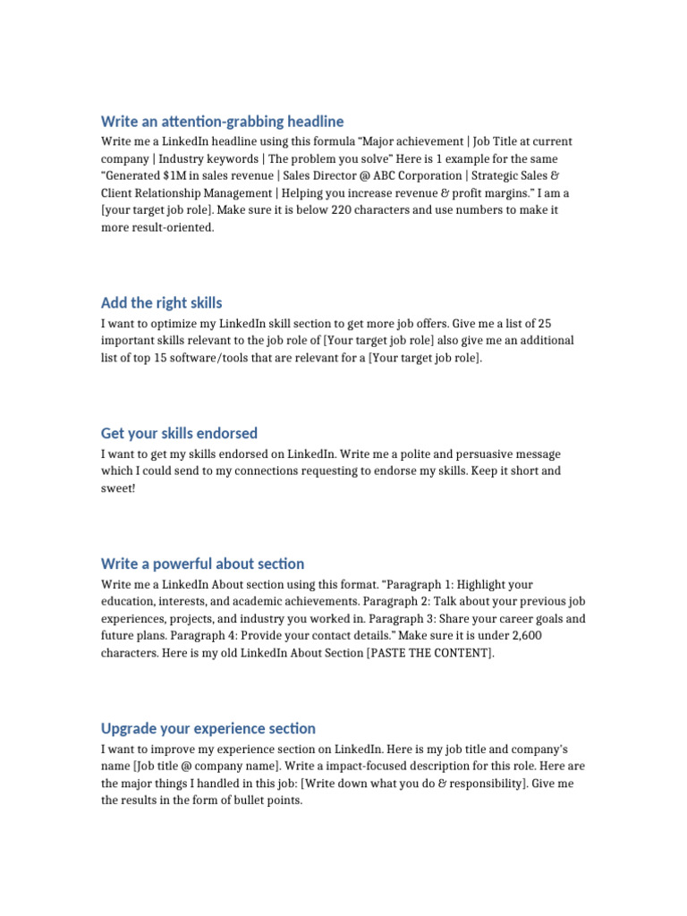 LinkedIn Profile Optimization Guide | PDF