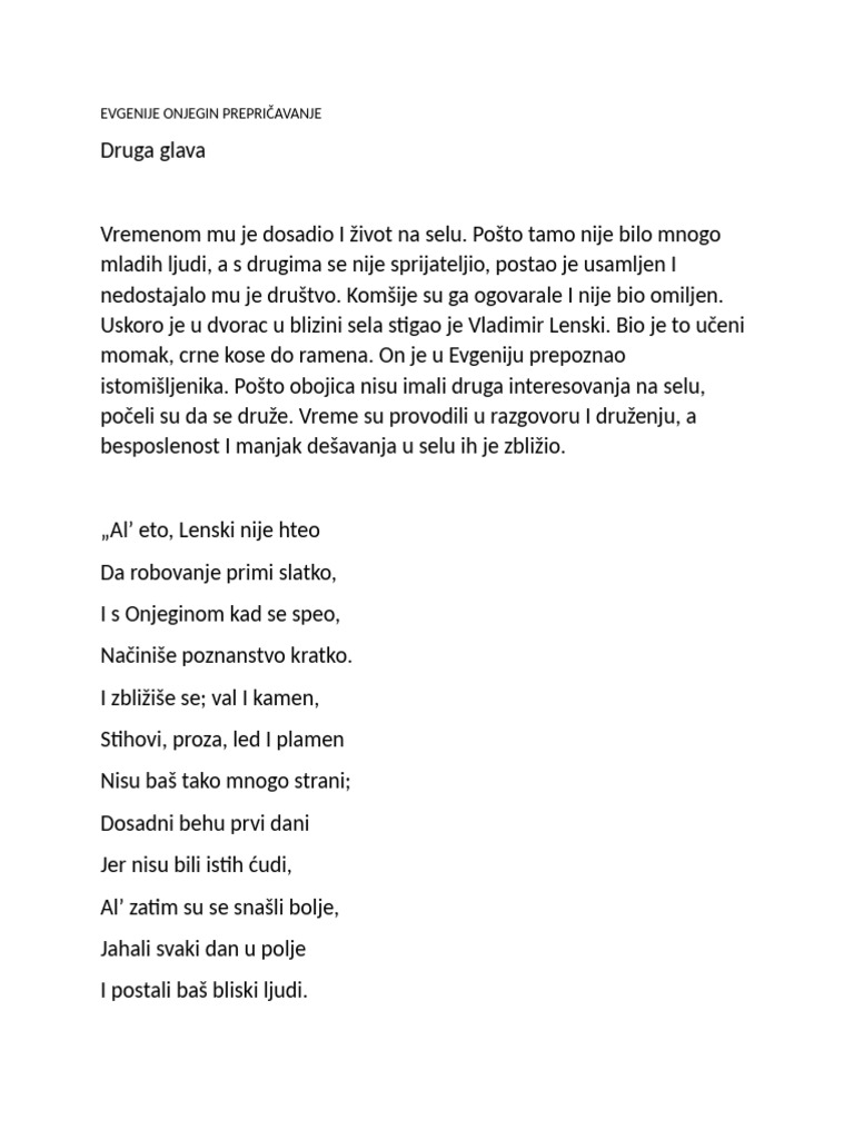 Evgenije Onjegin | PDF