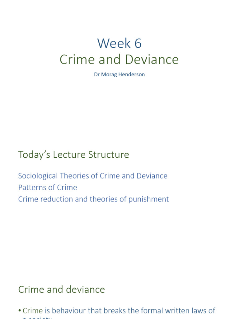 All Lectures Crime and Deviance FINAL 2024 | PDF | Deviance (Sociology ...