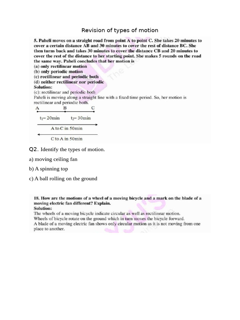 Revison Work (Motion) | PDF