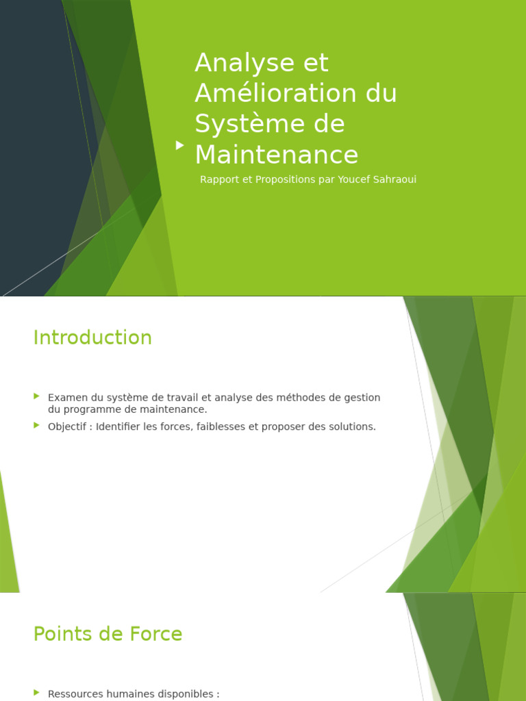 Amélioration du Système de Maintenance | PDF | Gestion des ressources ...
