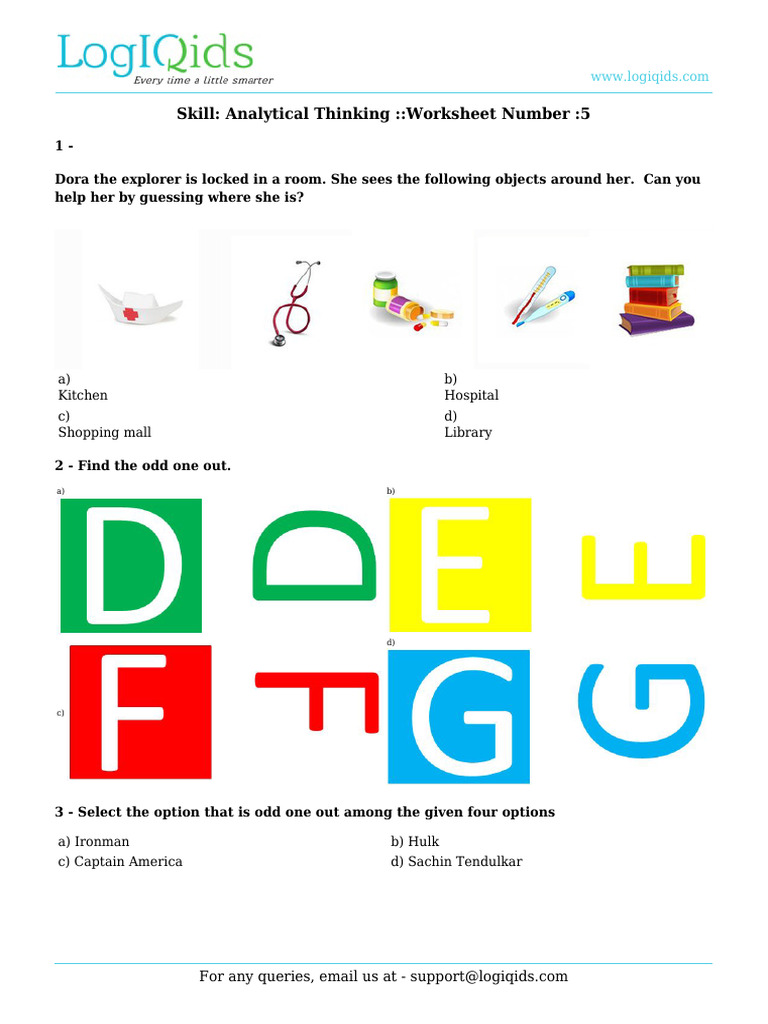 Skill: Analytical Thinking::Worksheet Number:5 | PDF