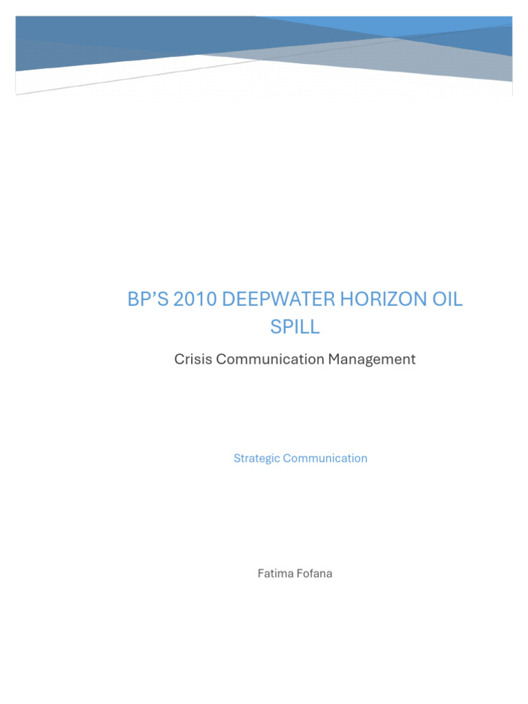 BP Oil Spill Crisis Communication Analysis | PDF | Bp | Deepwater ...