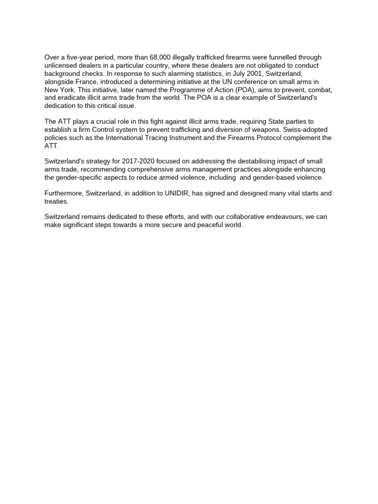 Illicit Arms Trade Speech Mun | PDF