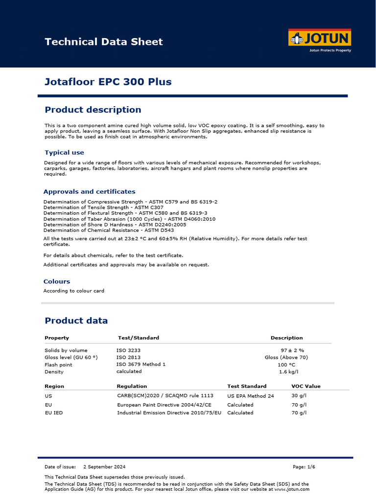 TDS 46802 Jotafloor EPC 300 Plus Euk GB | PDF | Paint | Epoxy