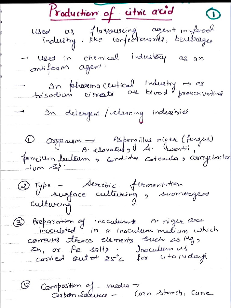 Production of Citric Acid | PDF