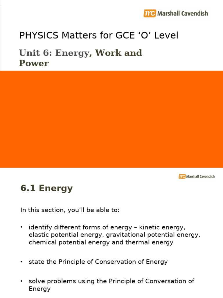 CH 6 Work Energy & Power | PDF | Potential Energy | Kinetic Energy