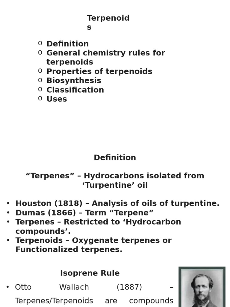 Terpenoids: Properties, Biosynthesis, and Uses | PDF