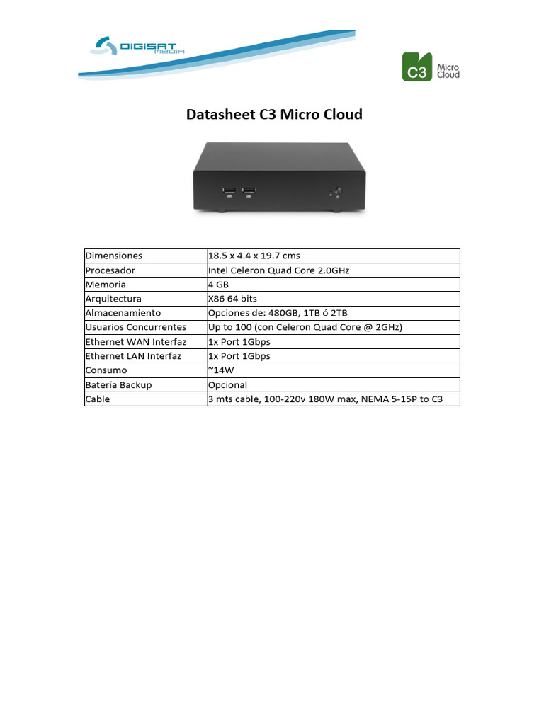 C3MicroCloud DataSheet Español | PDF